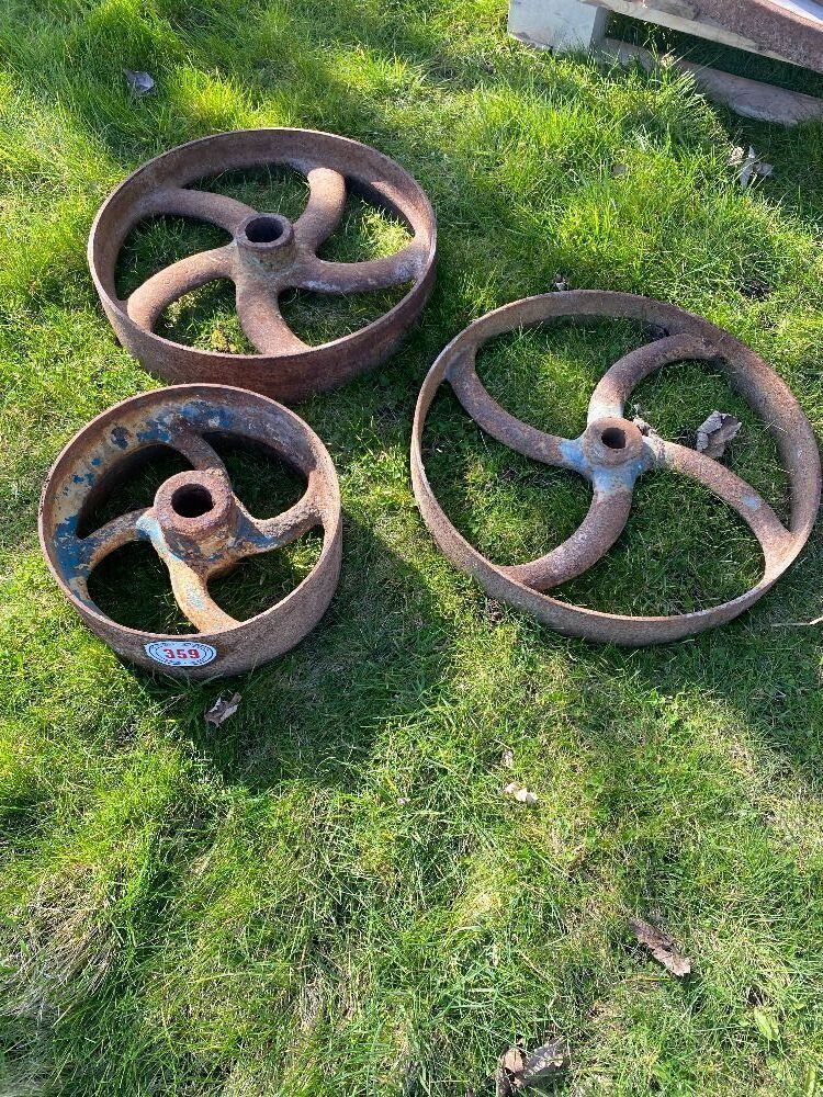 Press Wheel & Yard Scraper & 3 Metal Pulley Wheels Collective Machinery ...